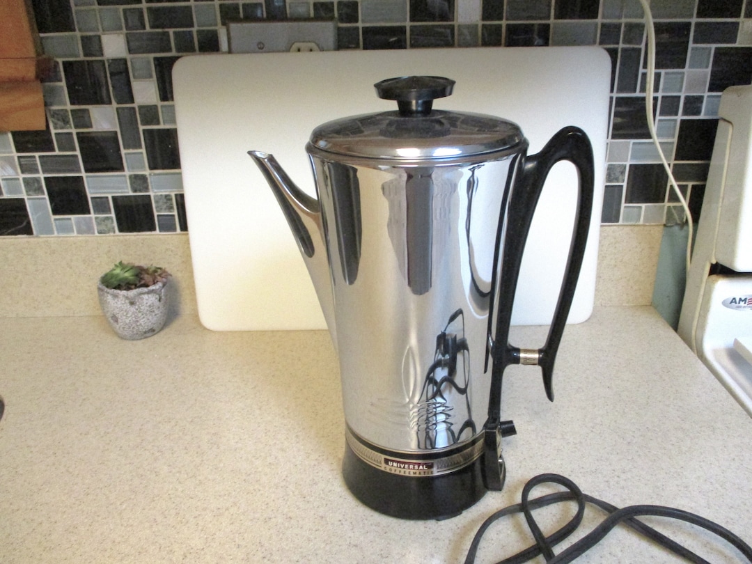 Universal Coffeematic Chrome Electric Percolator Coffee Pot Vintage ...