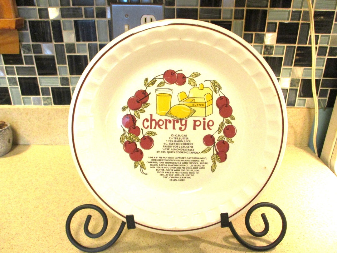 Hankook Cherry Pie Recipe Plate, Pan Vintage 1980s, Cherry Pie Recipe ...