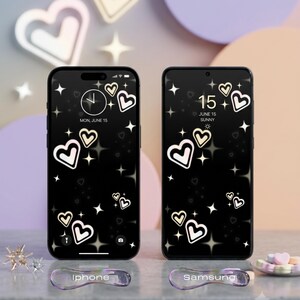 Y2K Cyber Heart Phone Wallpaper Pack Instant Digital Download Art - Etsy