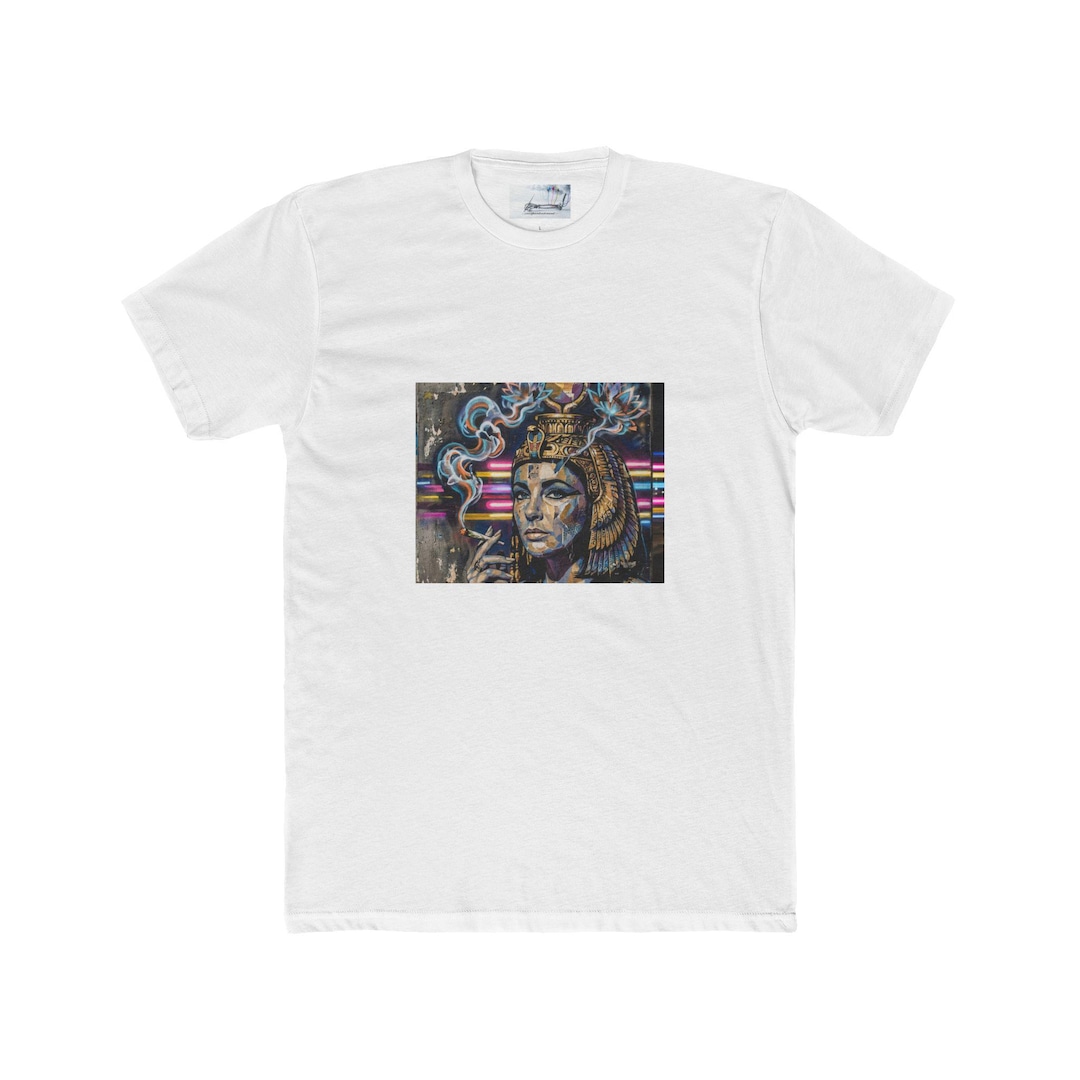 Pharaoh Portrait Tee | Retro Neon Stripes, Ancient Egyptian Art Shirt ...