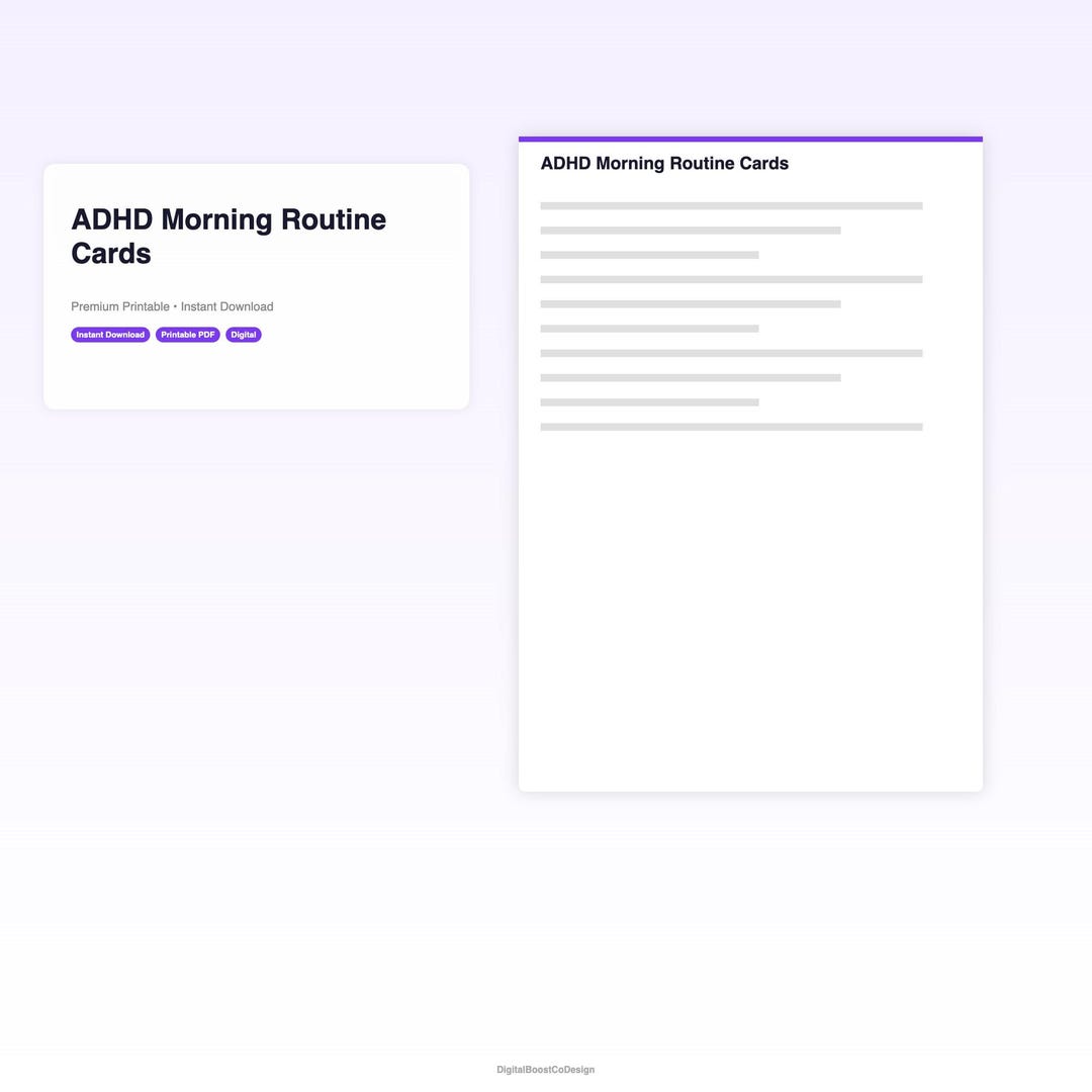 ADHD Morning Routine Cards: Visual Schedule, Daily Checklist (printable ...
