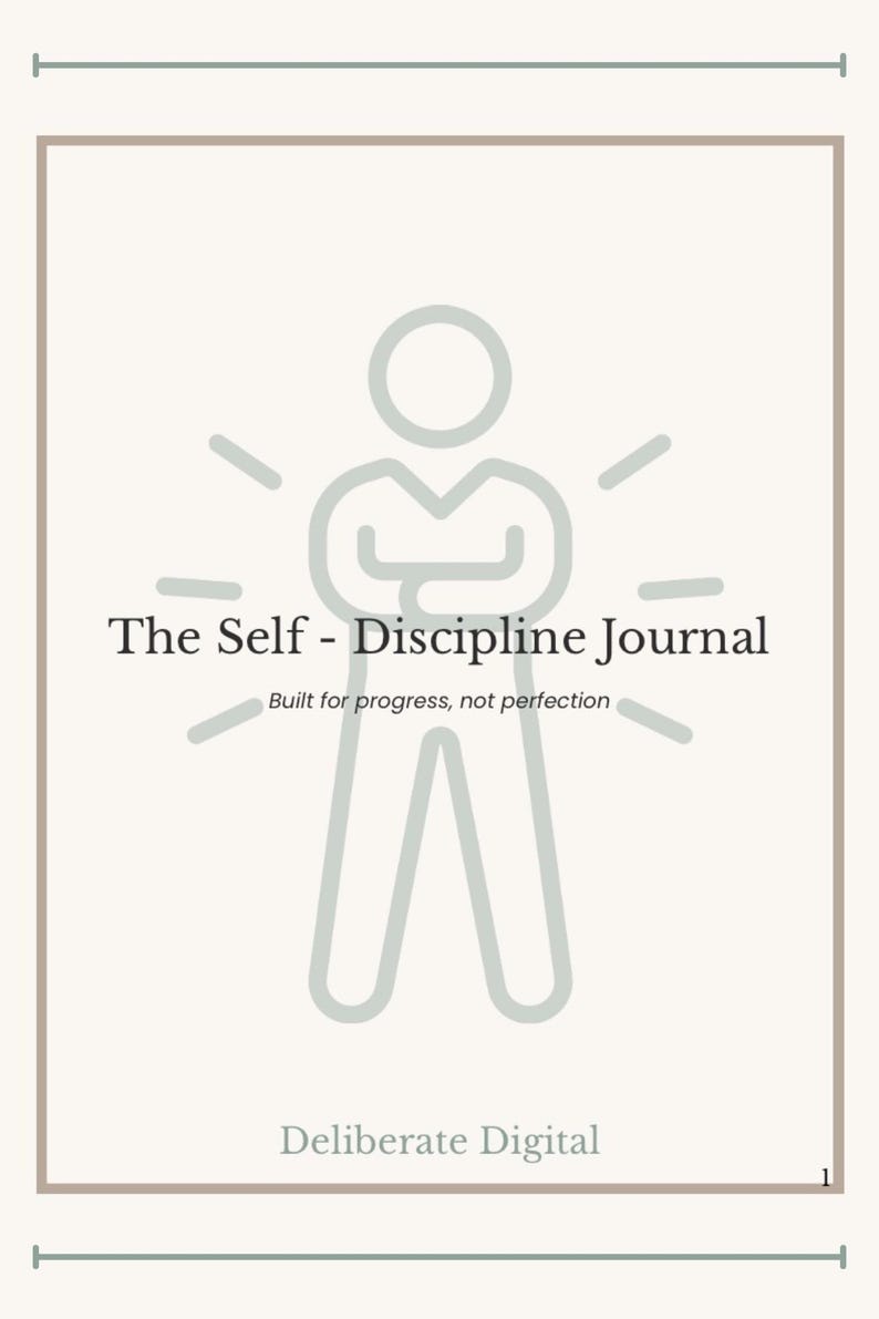 Self-discipline Journal | Habit Tracker for Consistency & Focus ...