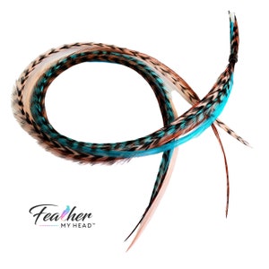 Feather Hair Extension Kit, 6 Real Feathers, Pick Your Length Short to ...