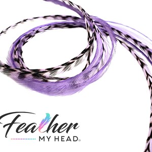 Lilac Purple Hair Feather Extensions, Pick Your Length With Feathers ...