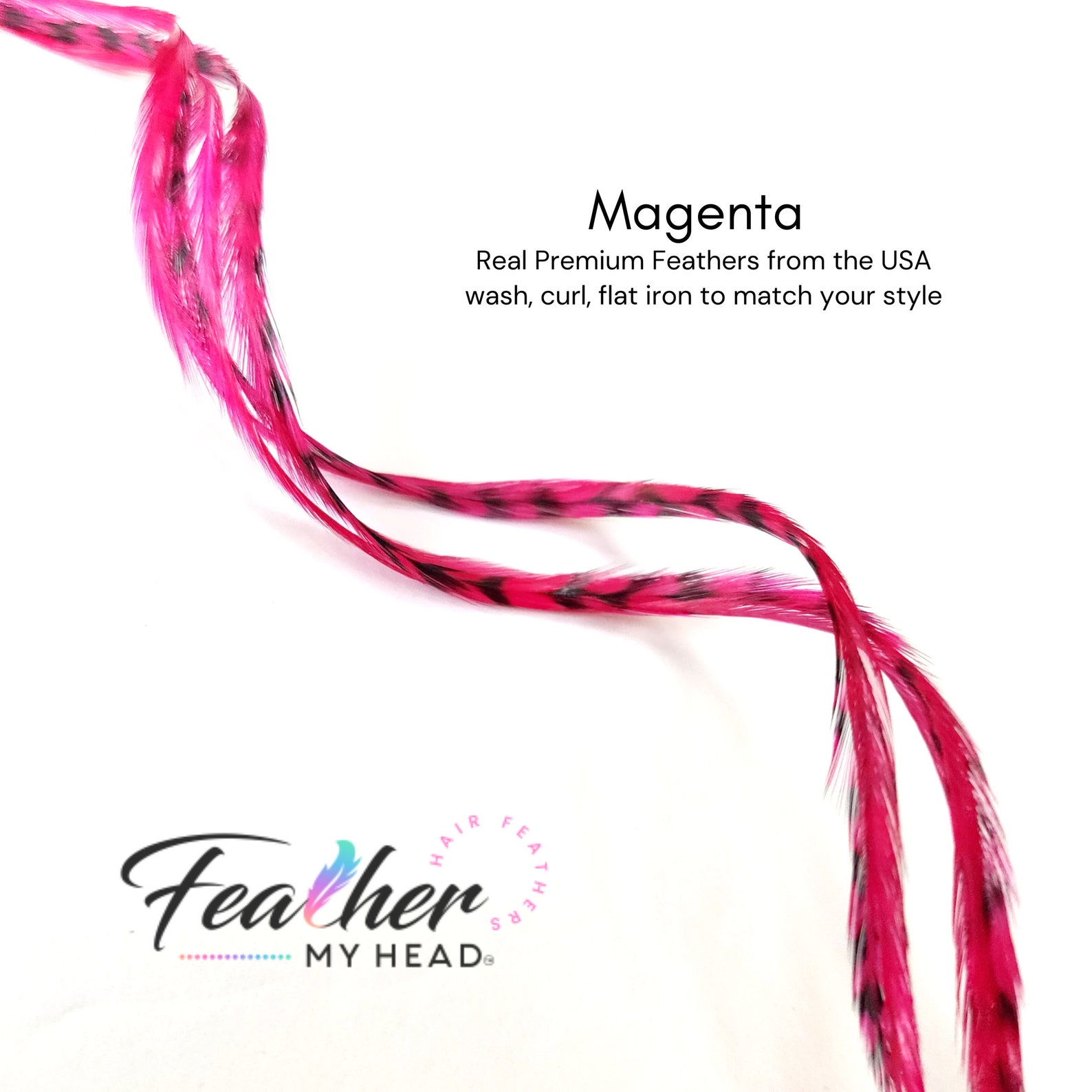 Magenta Feather Hair Extension Kit: Real Feathers, Optional DIY - Etsy