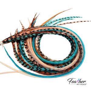 Feather Hair Extension Kit, 6 Real Feathers, Pick Your Length Short to ...