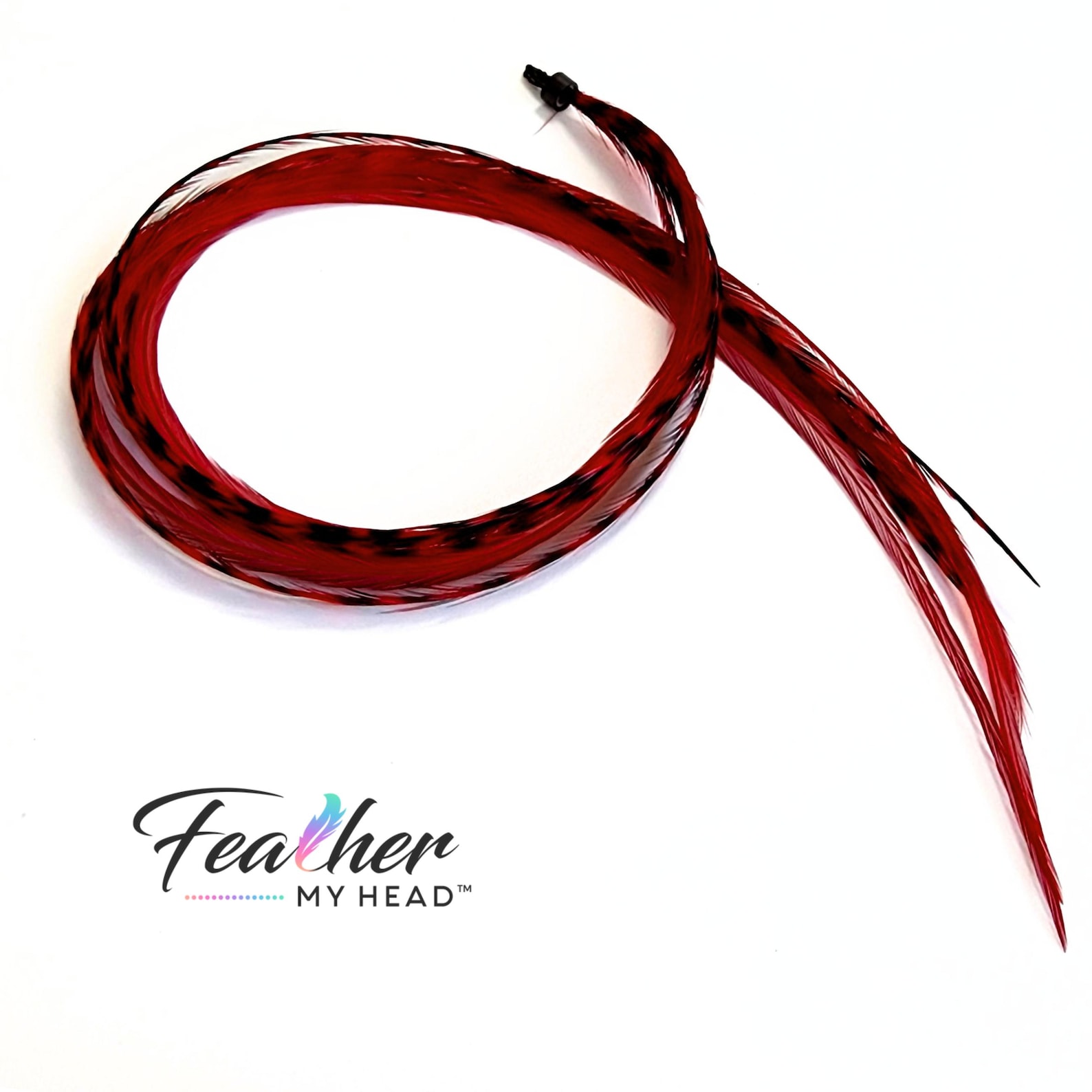Deep Red Hair Feather Extension in Long Lengths up to 16" Long. Feather ...