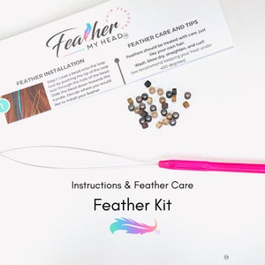 Feather Hair Extension Kit, 6 Real Feathers, Pick Your Length Short to ...