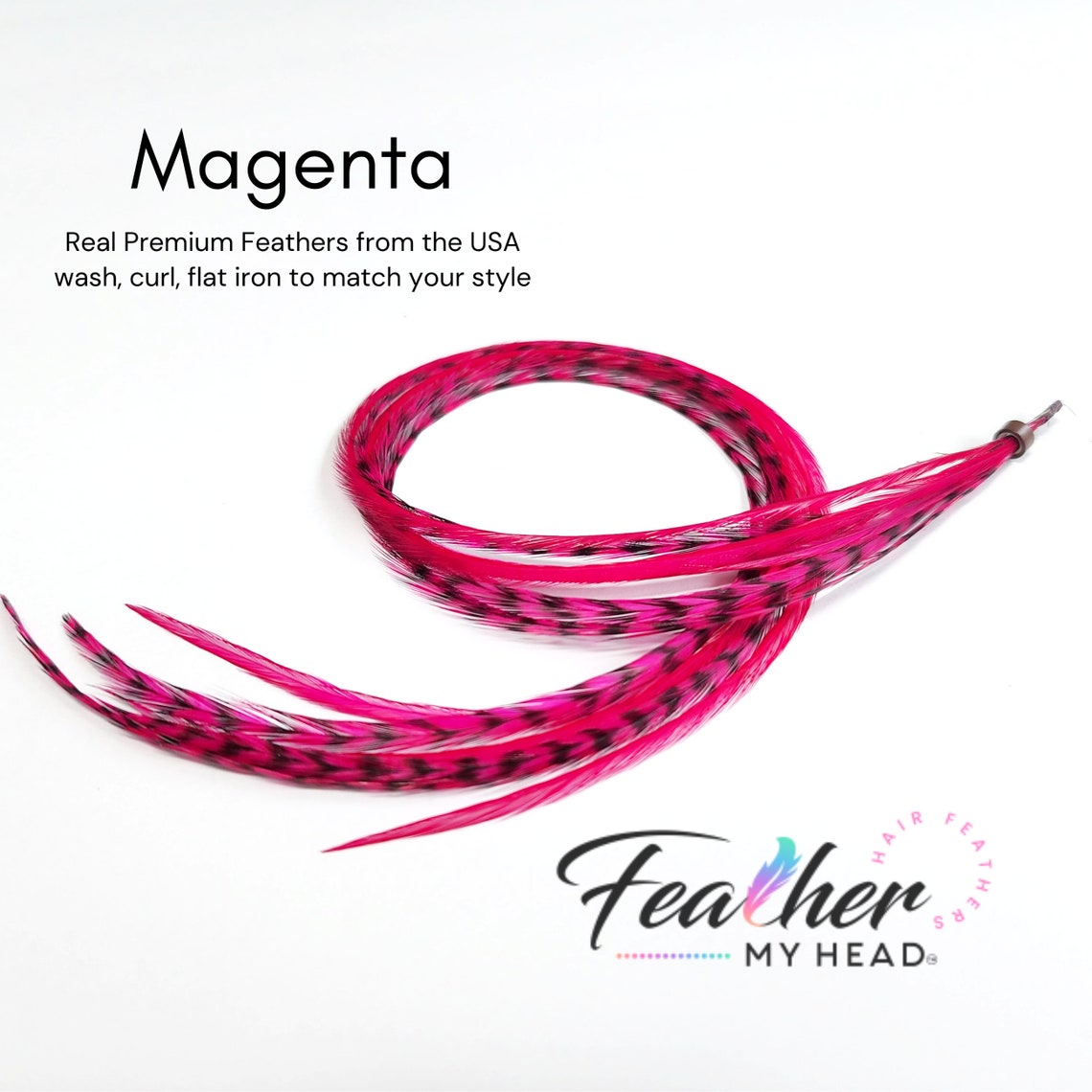 Magenta Feather Hair Extension Kit: Real Feathers, Optional DIY - Etsy