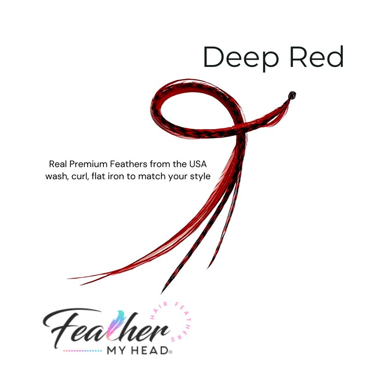 Deep Red Hair Feather Extension in Long Lengths up to 16 - Etsy