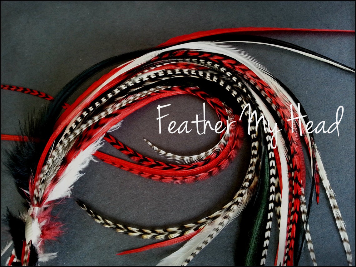 16 DIY Kit Whiting Feather Hair Extensions Long | Etsy