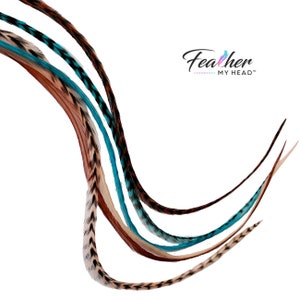 Feather Hair Extension Kit, 6 Real Feathers, Pick Your Length Short to ...