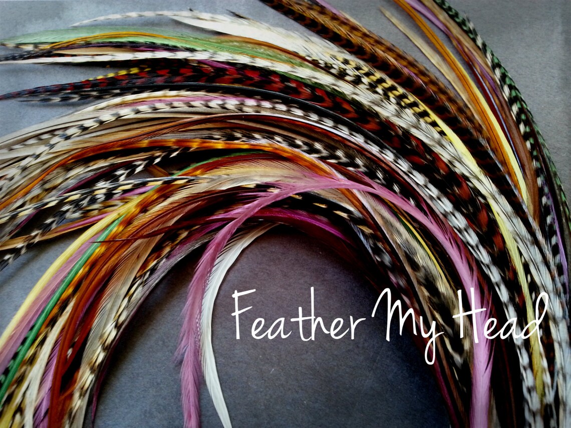 Feather Hair Extension Kit With 16 Hair Feathers Pick Your - Etsy