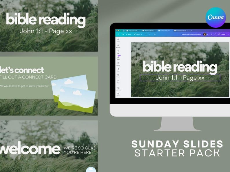 Sunday Slides Starter Pack - Canva Template - Church Ministry Support ...