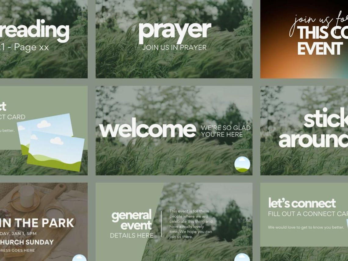 Sunday Slides Starter Pack - Canva Template - Church Ministry Support ...