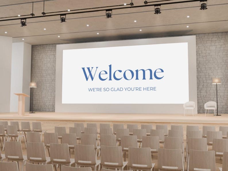 Sunday Slides Starter Pack (blue) - Canva Template - Church Ministry ...