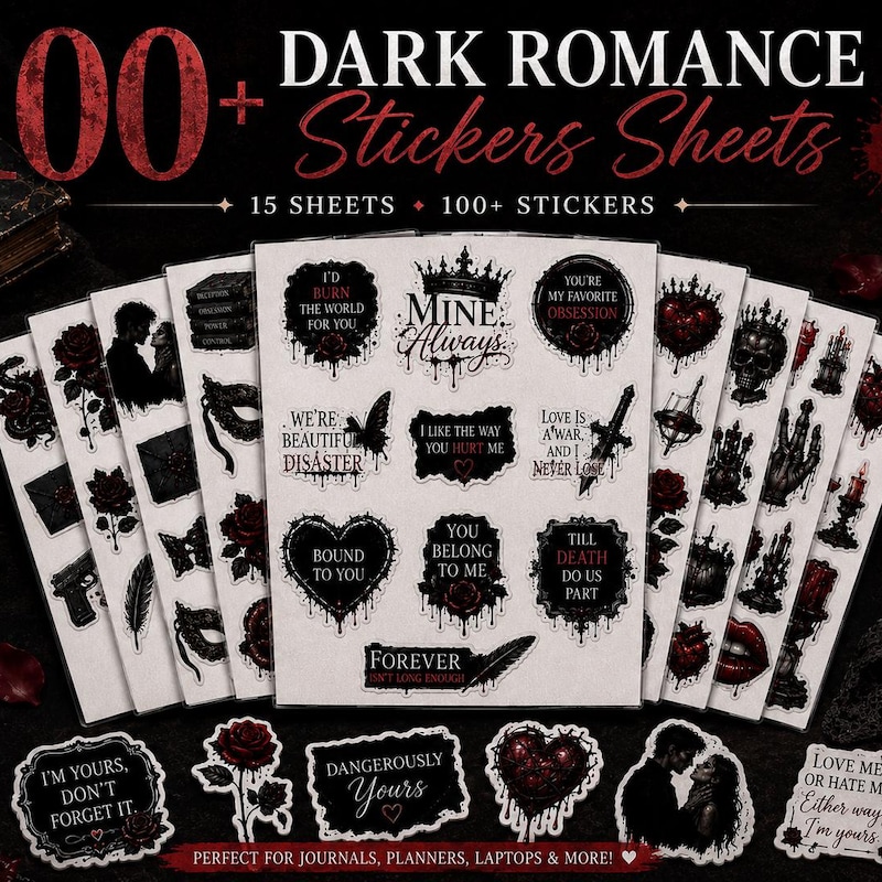 Gothic Booktok Stickers - Etsy