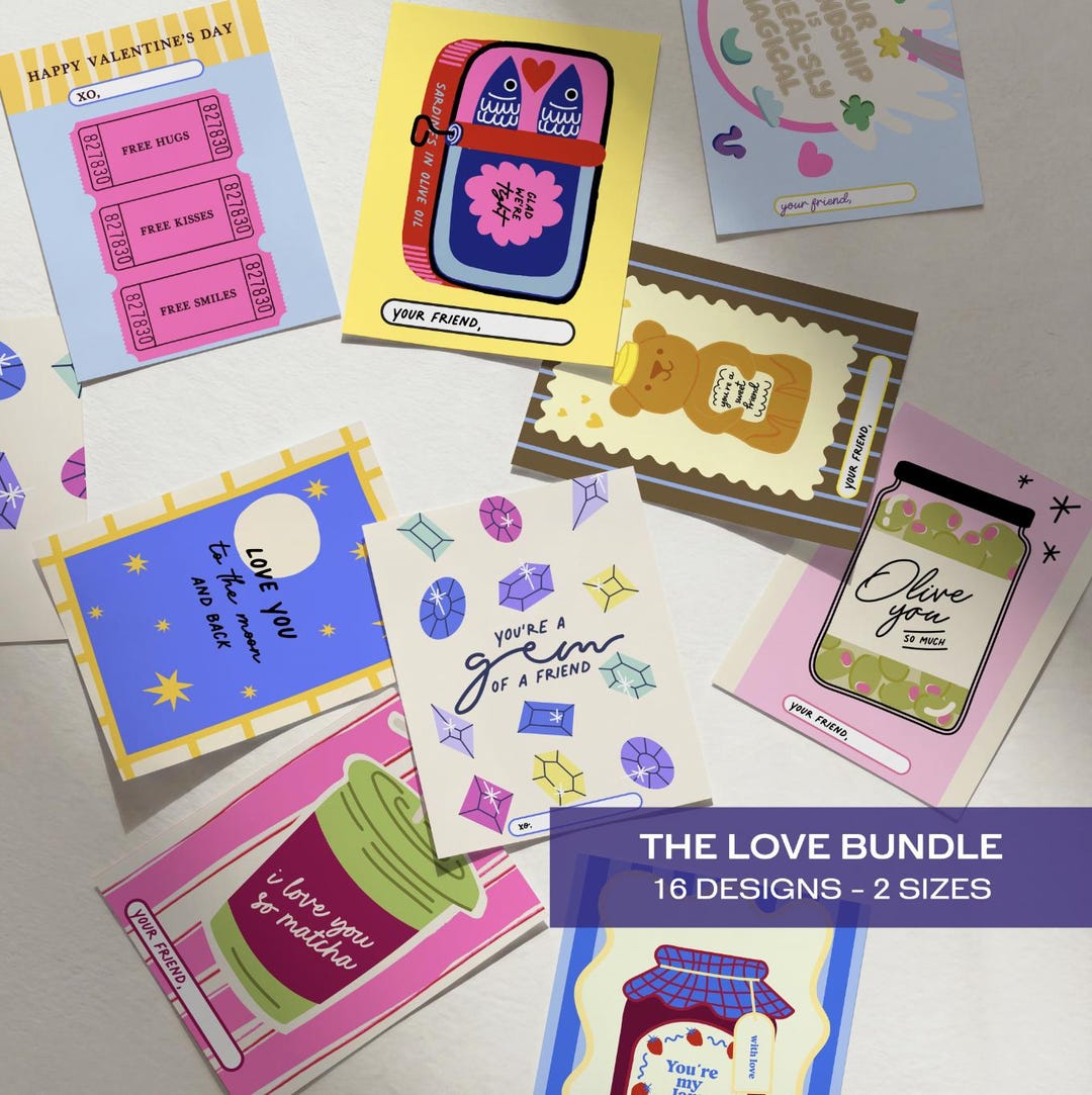 Ultimate Valentine Cards Printable Bundle, Boy and Girl Valentine ...