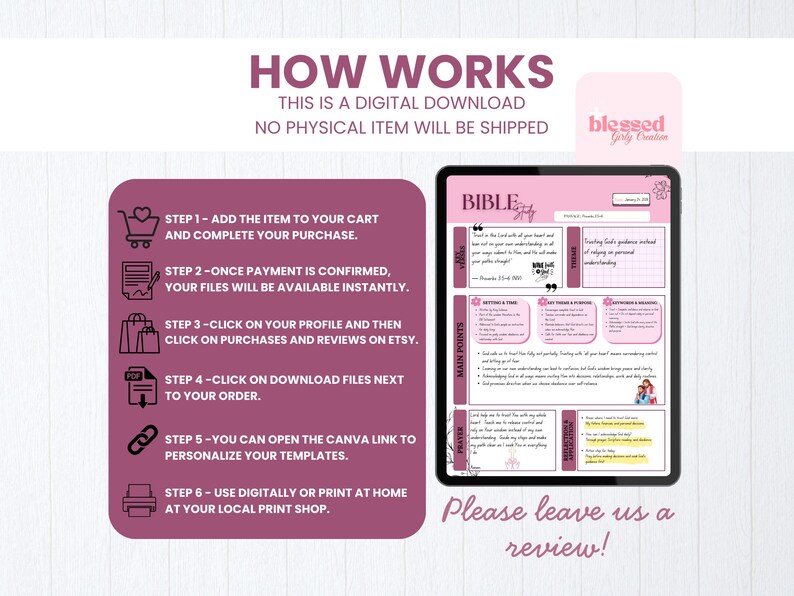 Printable Bible Study Worksheet | Christian Journal Page (A4 & US ...
