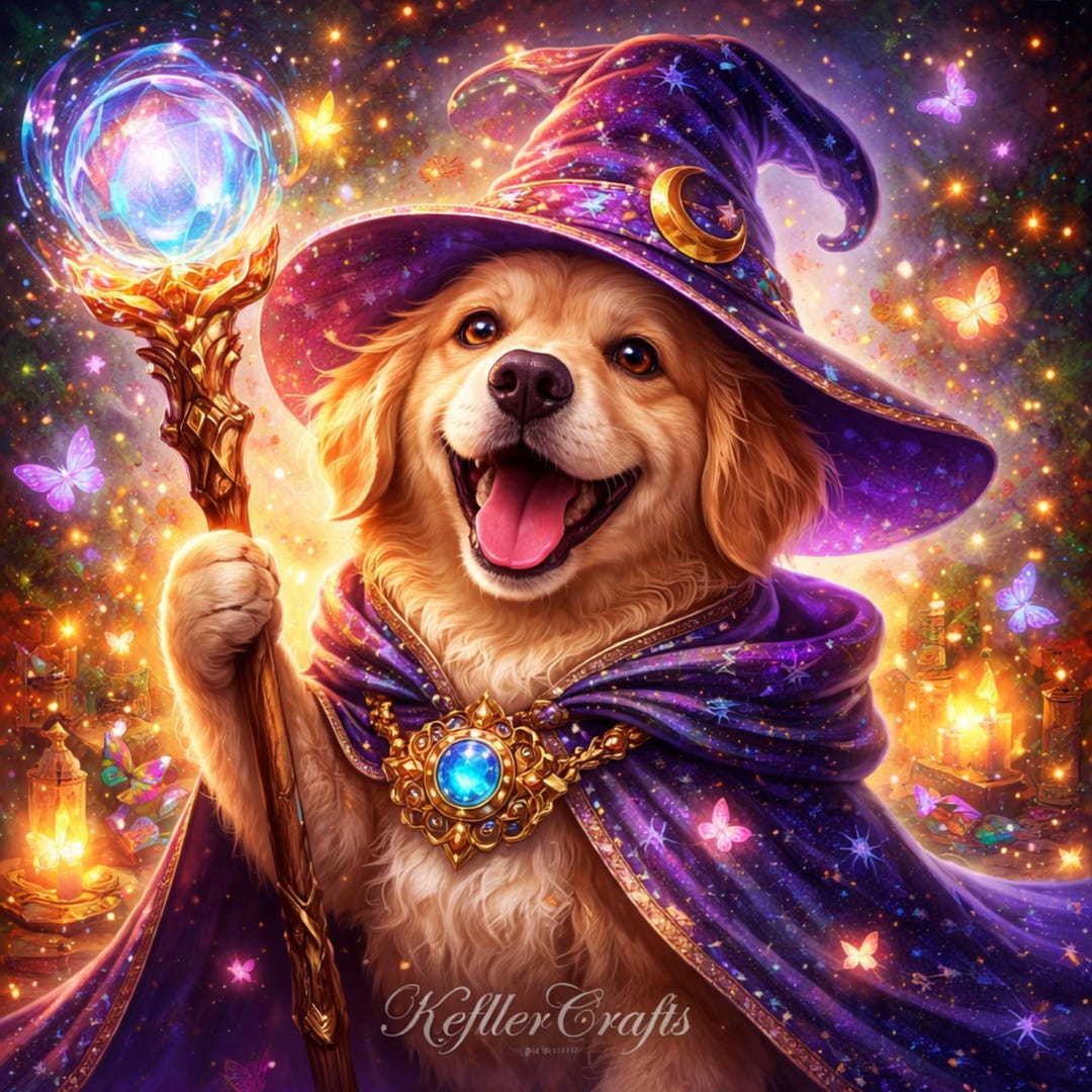 Wizard Dog Character – PNG Art Print (1024×1024) - Etsy