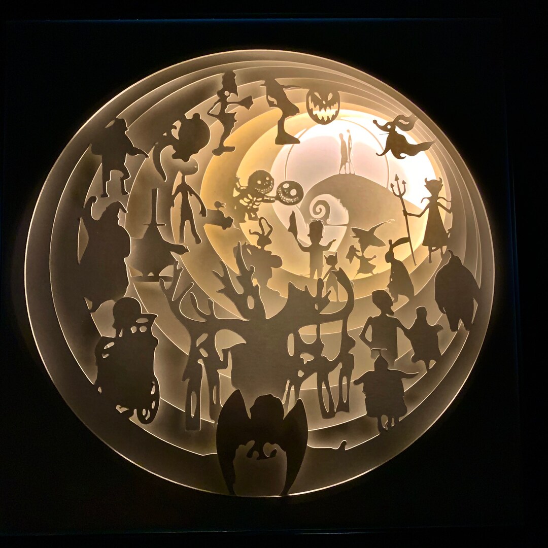 Nightmare Before Christmas // Shadow Box // Jack Skellington // Light ...
