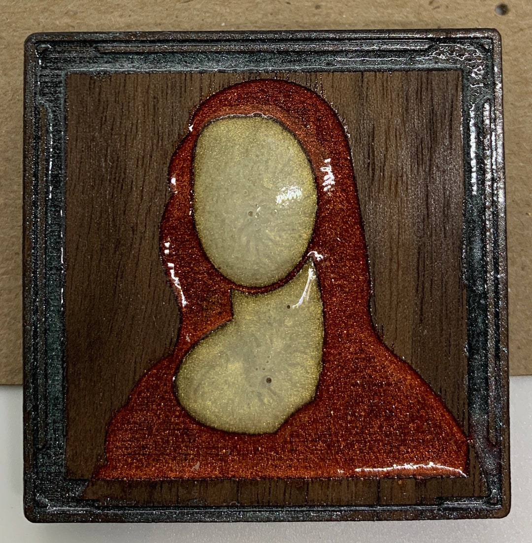 Wooden Pin / Mona Lisa / Leonardo Da Vinci / Art / Walnut / Resin ...