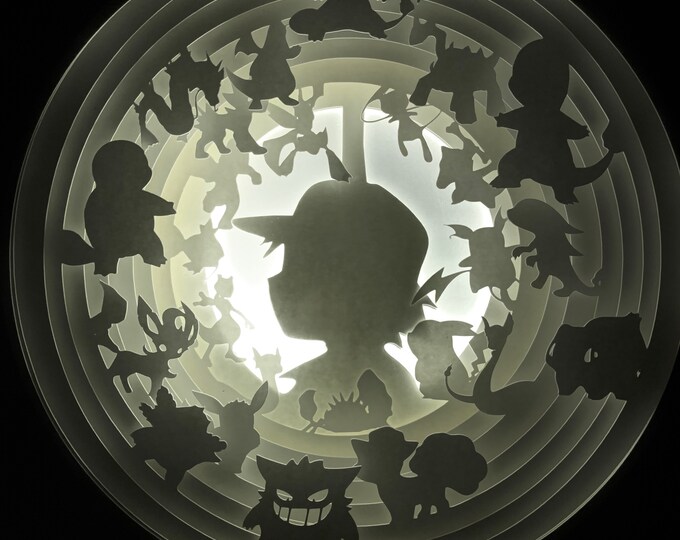 Pokemon // Shadow Box // Pikachu // Ash Ketchum // Squirtle // Light ...