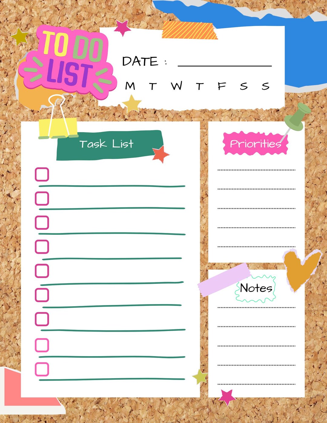 Girly to Do List Template - Etsy