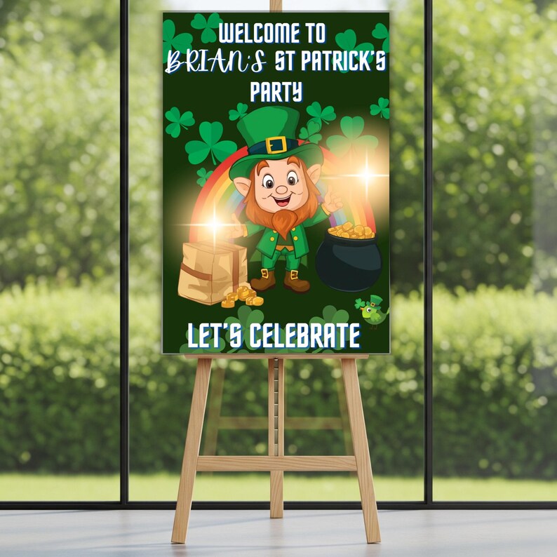 Editable St. Patrick’s Day Kid Party Welcome Sign Template, Printable ...