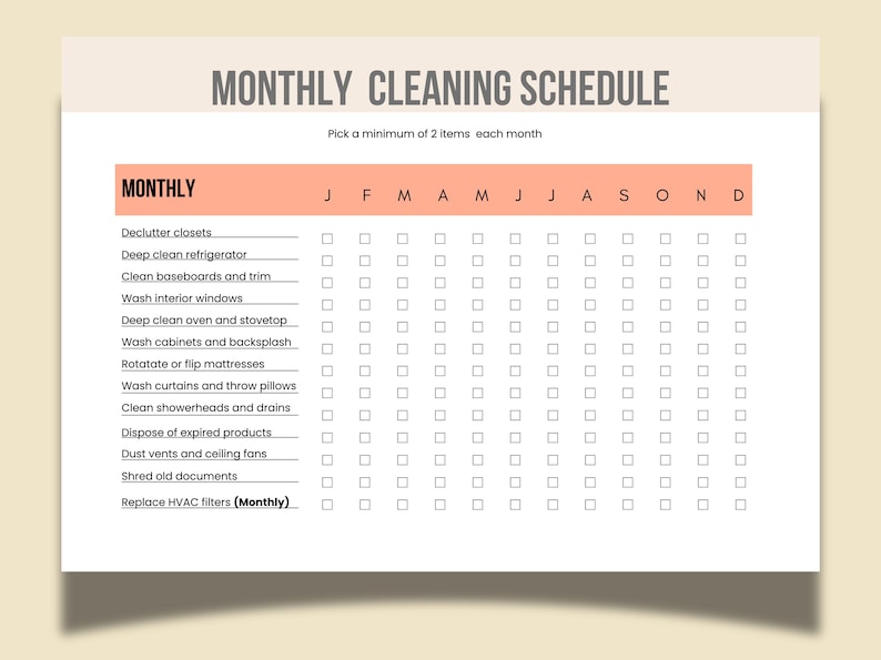 Home Cleaning Checklist | Weekly, Monthly, Daily Planner (printable ...