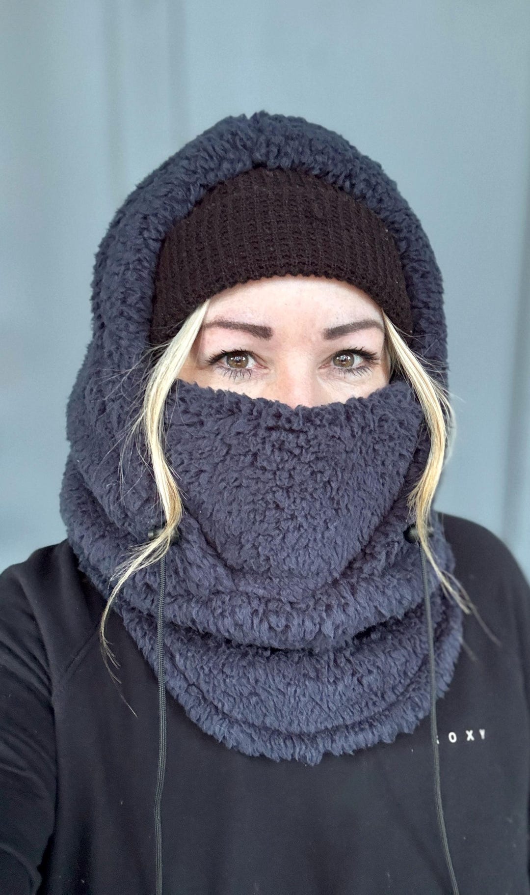 Balaclava - SHERPA Fleece - Fits Over Helmet - Navy Blue - Etsy