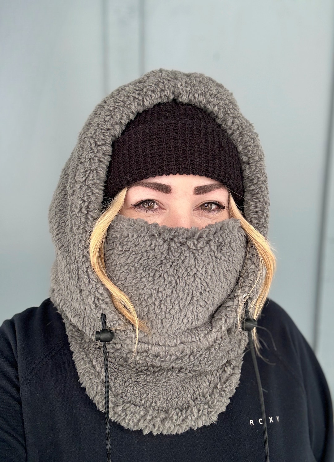 Balaclava - SHERPA Fleece - Fits Over Helmet - Grey - Etsy