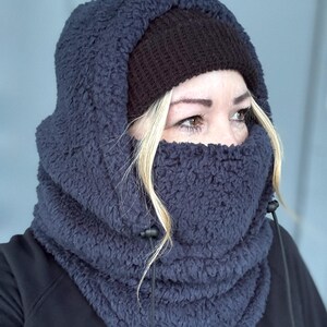 Balaclava - SHERPA Fleece - Fits Over Helmet - Navy Blue - Etsy
