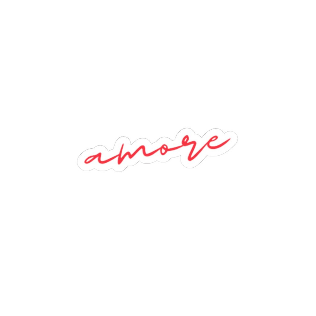 Amore Sticker | Kiss-cut Vinyl Decal, Romantic Lettering - Etsy