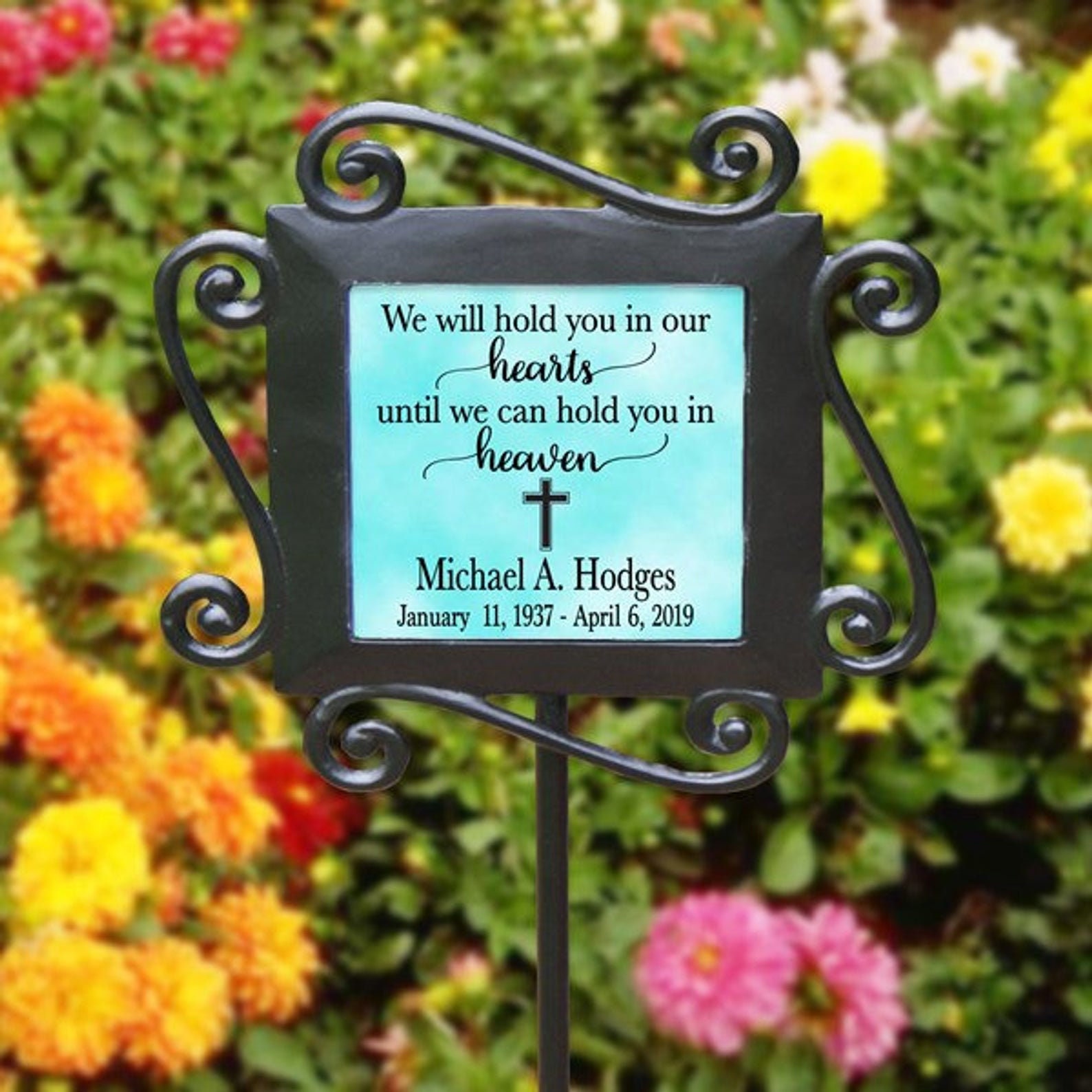 Personalized Memorial Garden Stake, Custom Any Message, Grave Marker ...