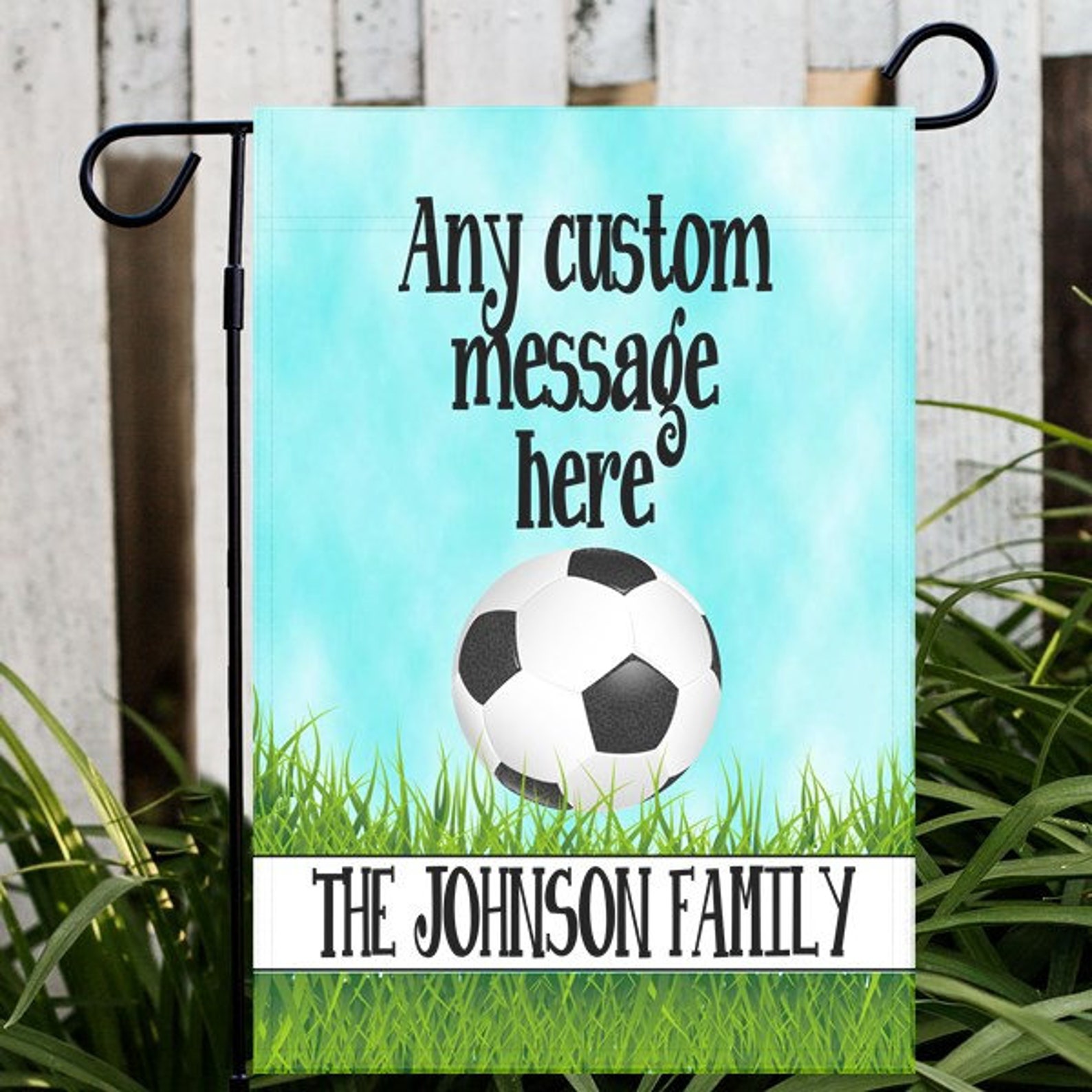 Personalized Soccer Flag Any Custom Message Flag Garden - Etsy