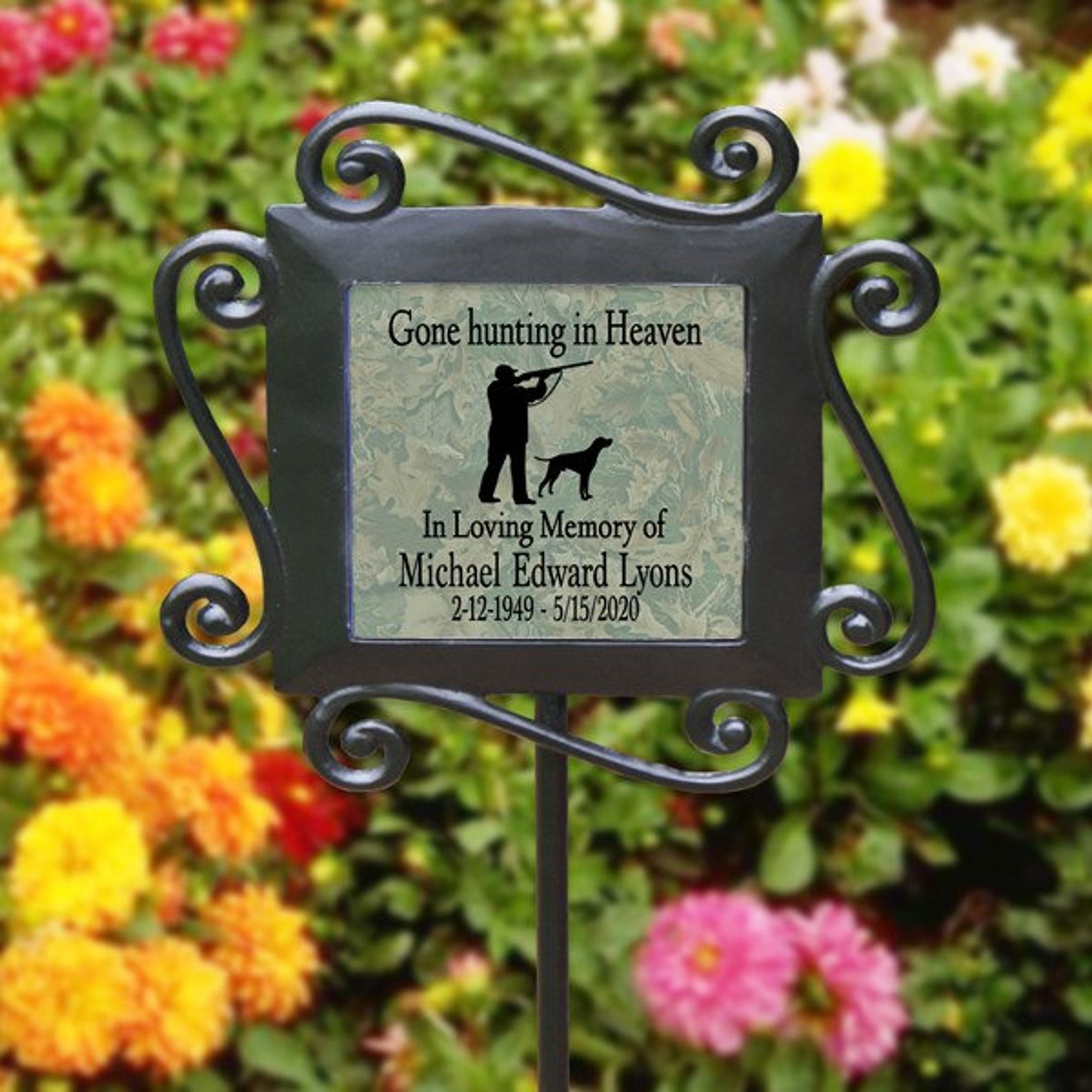 Personalized Hunting in Heaven Memorial Garden Stake, Deer Memorial ...