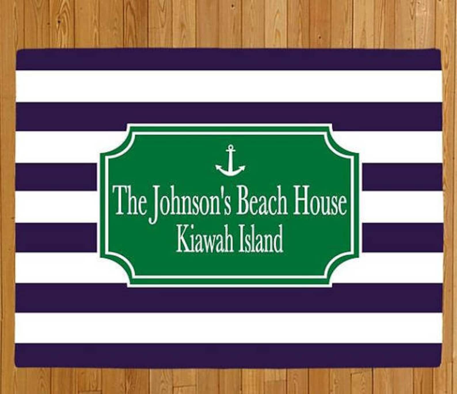 Nautical Door Mat Personalized Anchor Custom Doormat | Etsy