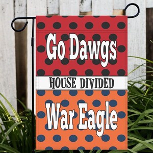 Custom House Divided Yard Flag Alabama Georgia Dogs Auburn Gators or ...