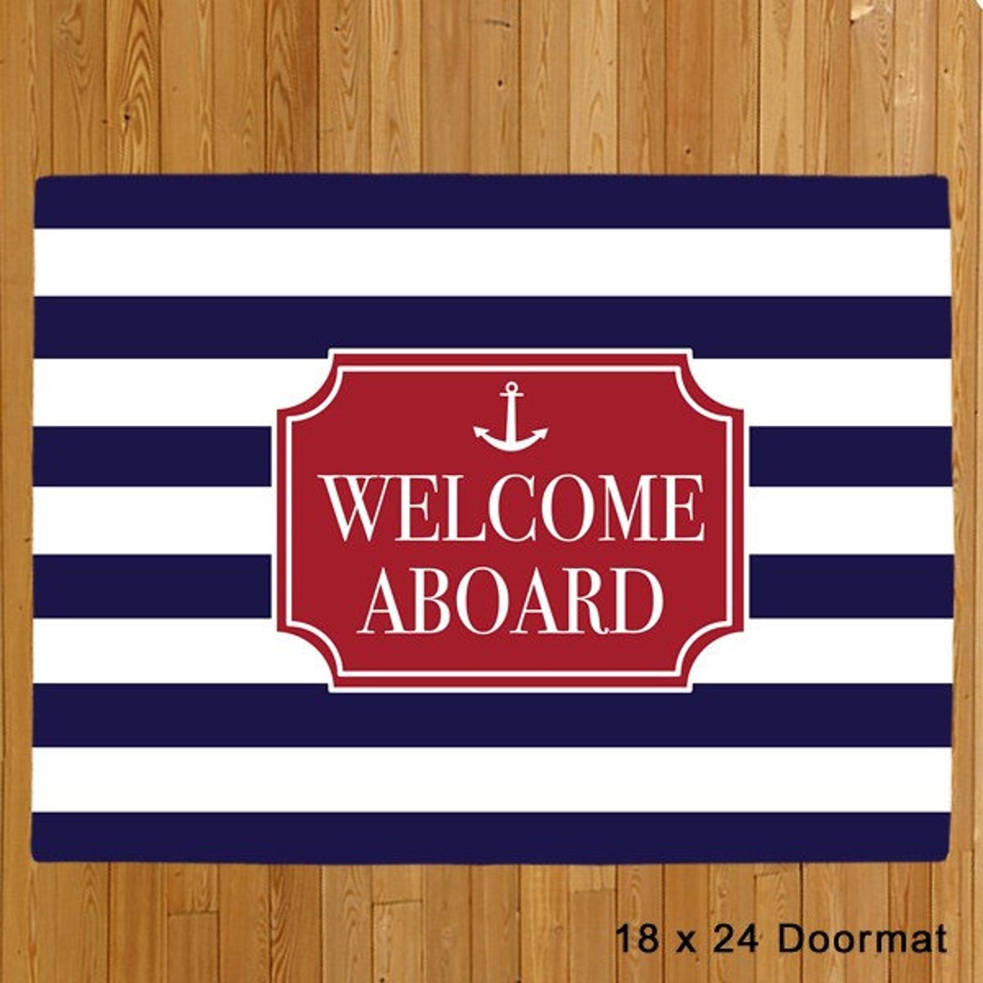 Personalized Nautical Doormat, Custom Anchor Door Mat, Any Color, Any ...