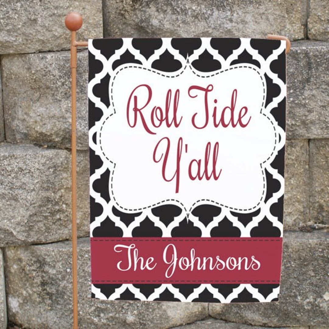 Custom Roll Tide Yard Flag Any Message Custom Bama Alabama Gift Garden ...