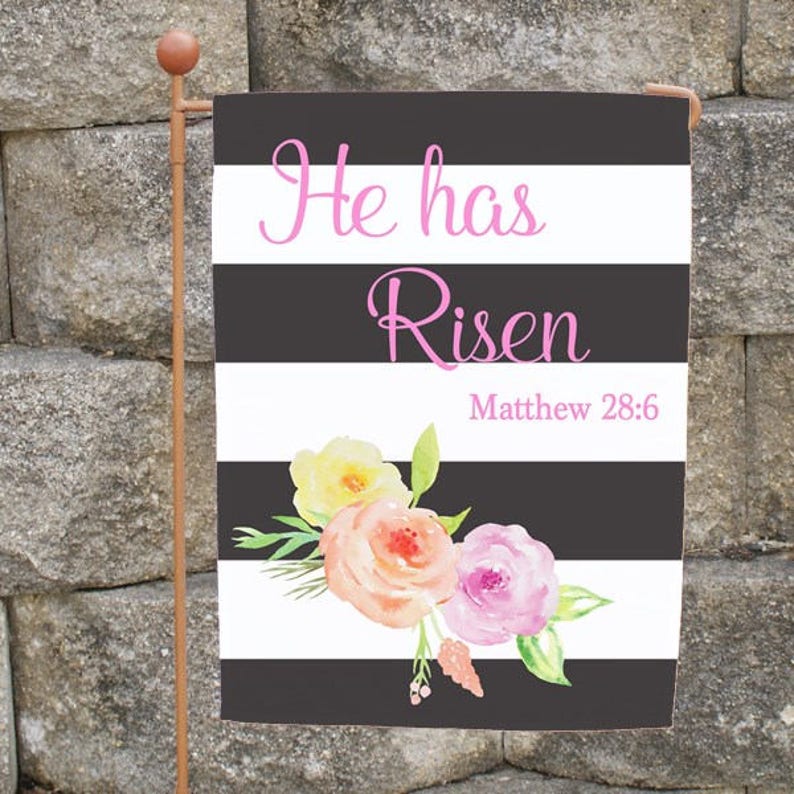He Has He Has Risen Easter Flag Personalized Garden or House - Etsy