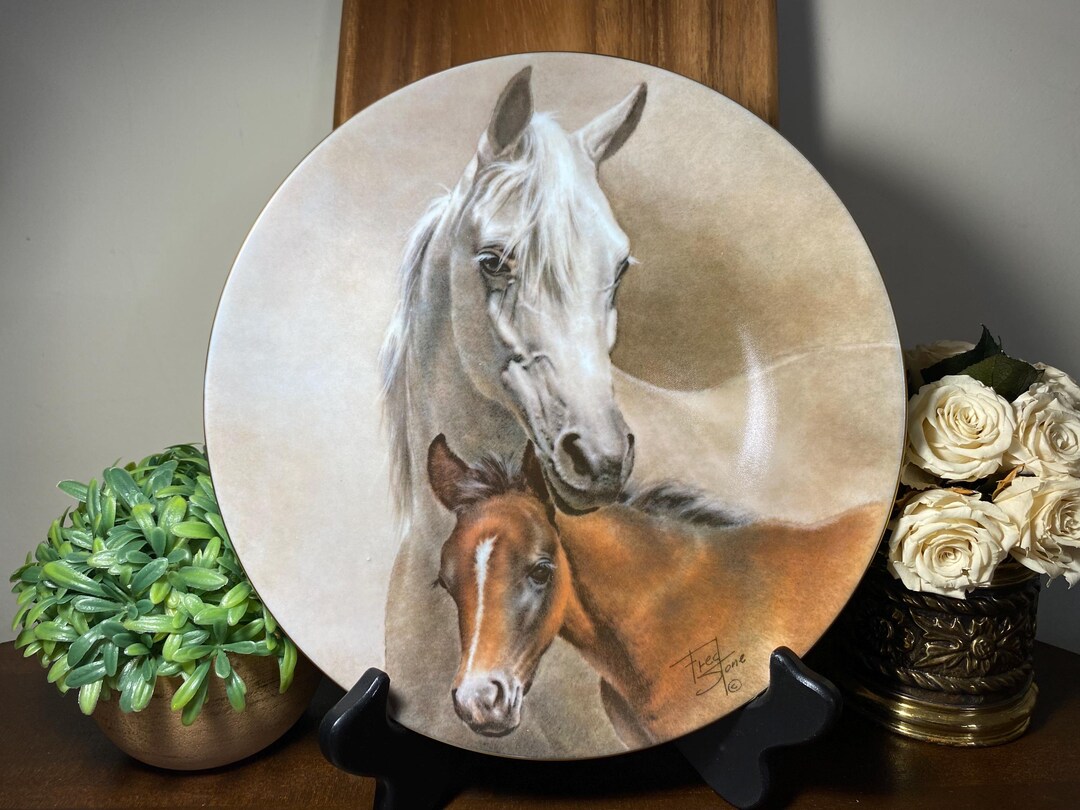 Vintage Fred Stone Arabian Horse Plate - Arabian Mare and Foal - Modern ...