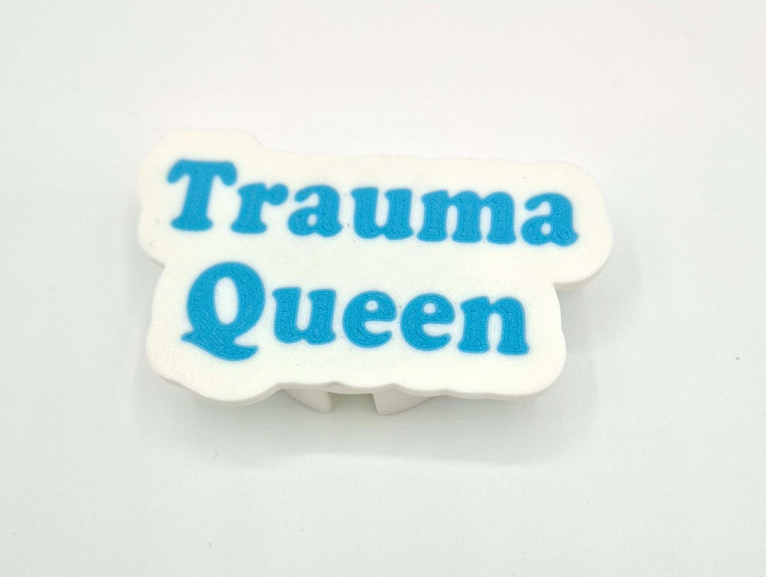 Trauma Queen - Badge Reel Cover - 3D Printed ID Holder Topper for ...