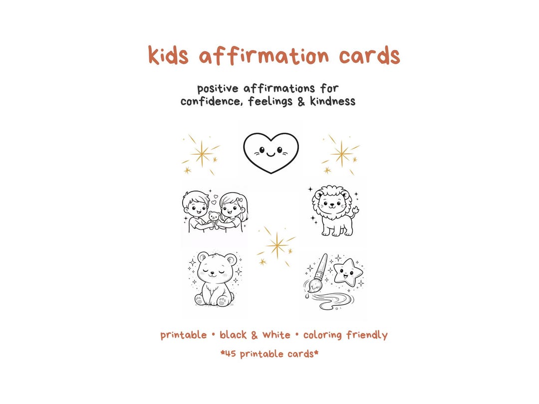 Affirmation Cards Printable | Colorable Positive Affirmations | Instant ...