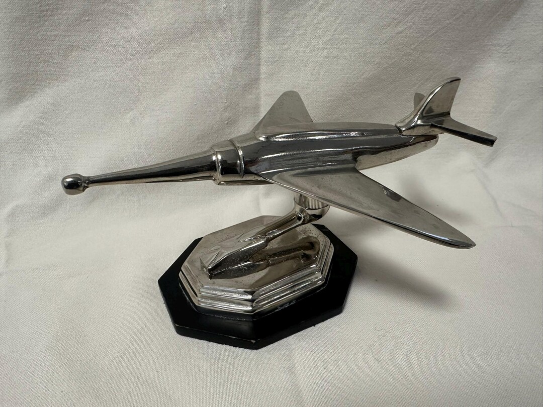Vintage Jet Age Chrome Aircraft Desk Model | 1950s–60s Mid-century ...