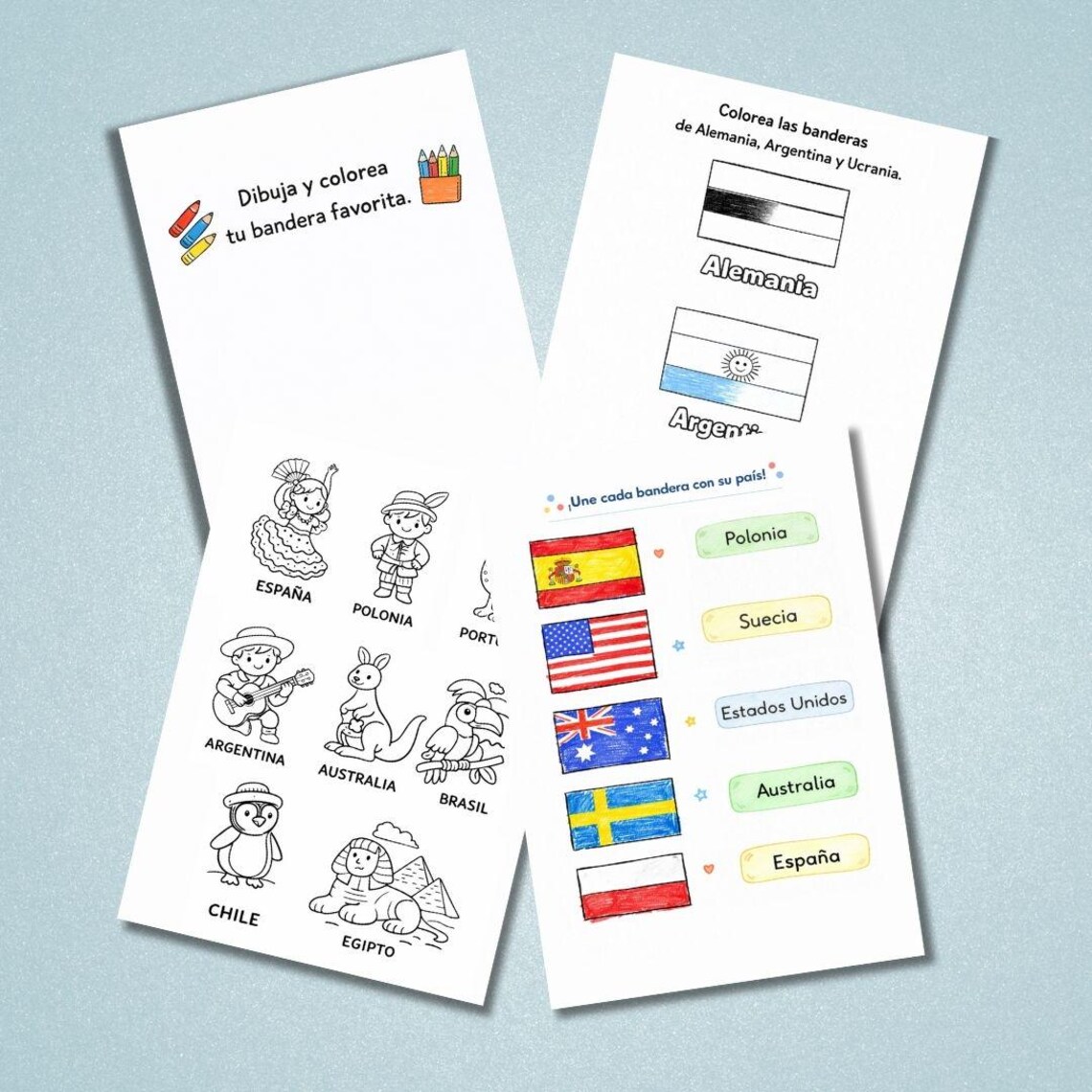 World Flags Coloring Book for Kids – Educational Activity PDF ...