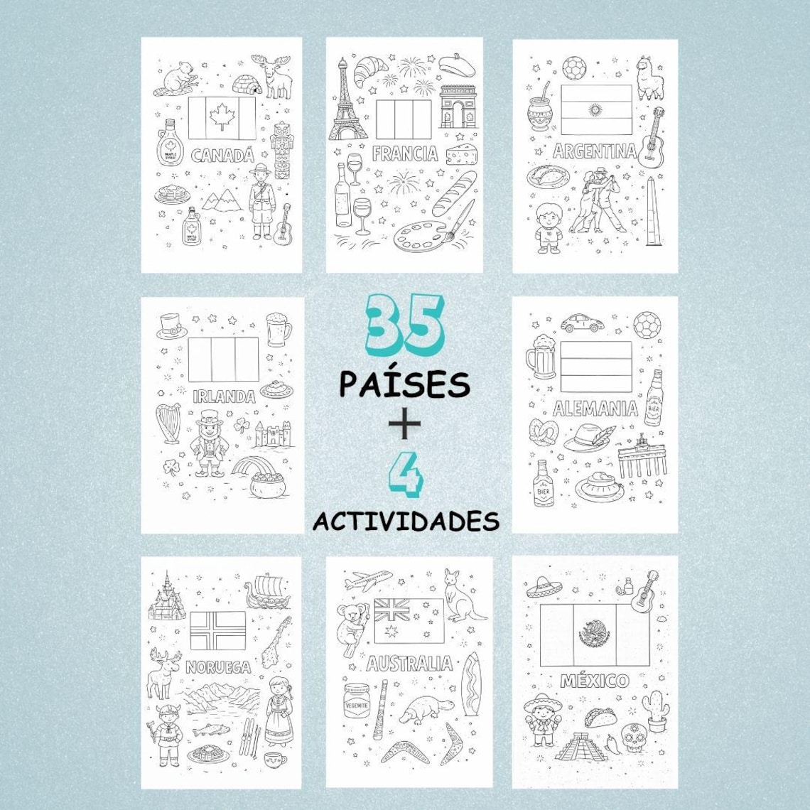 World Flags Coloring Book for Kids – Educational Activity PDF ...