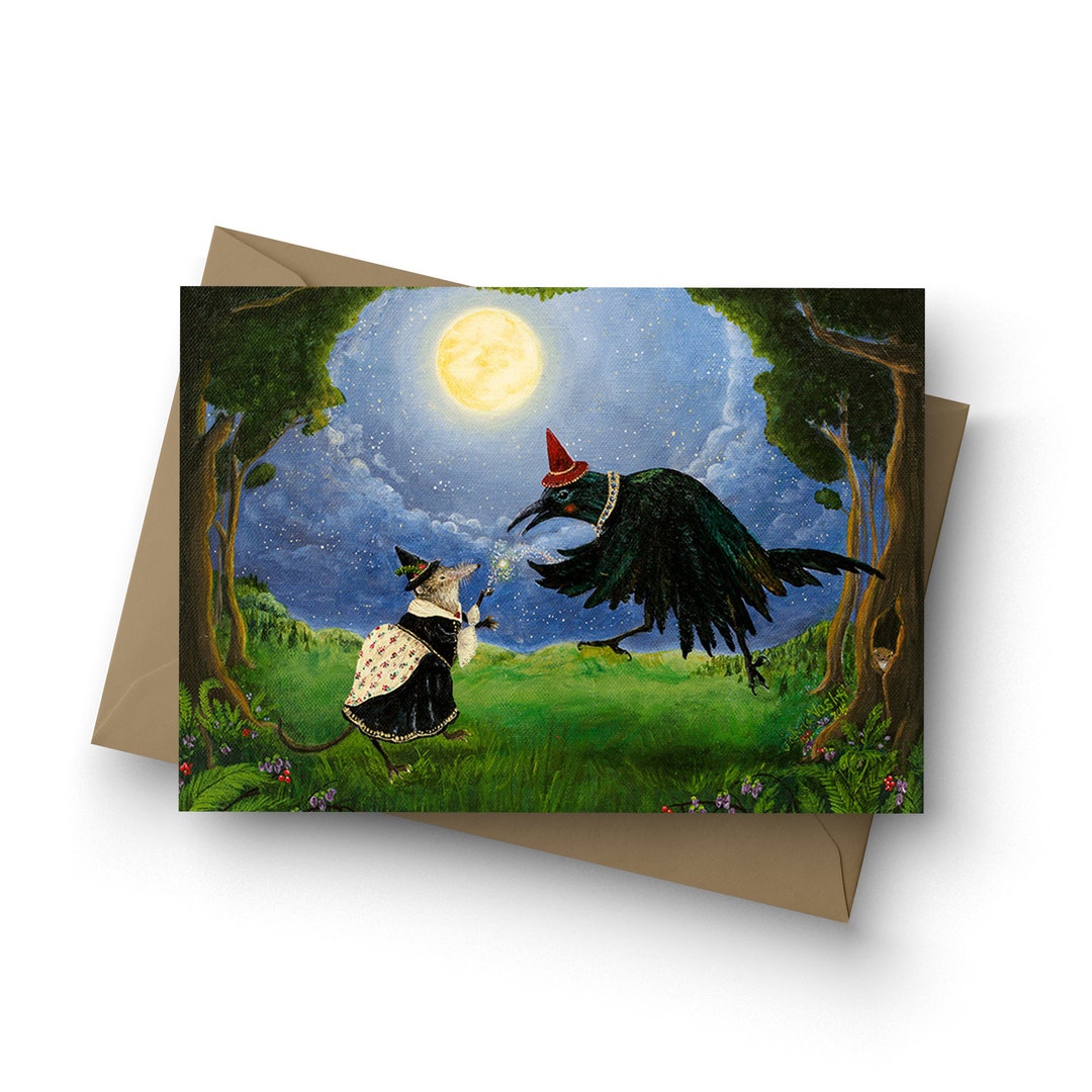 Single Card / the Shrew & the Crow / Blank Inside / A6 Size / Envelope ...