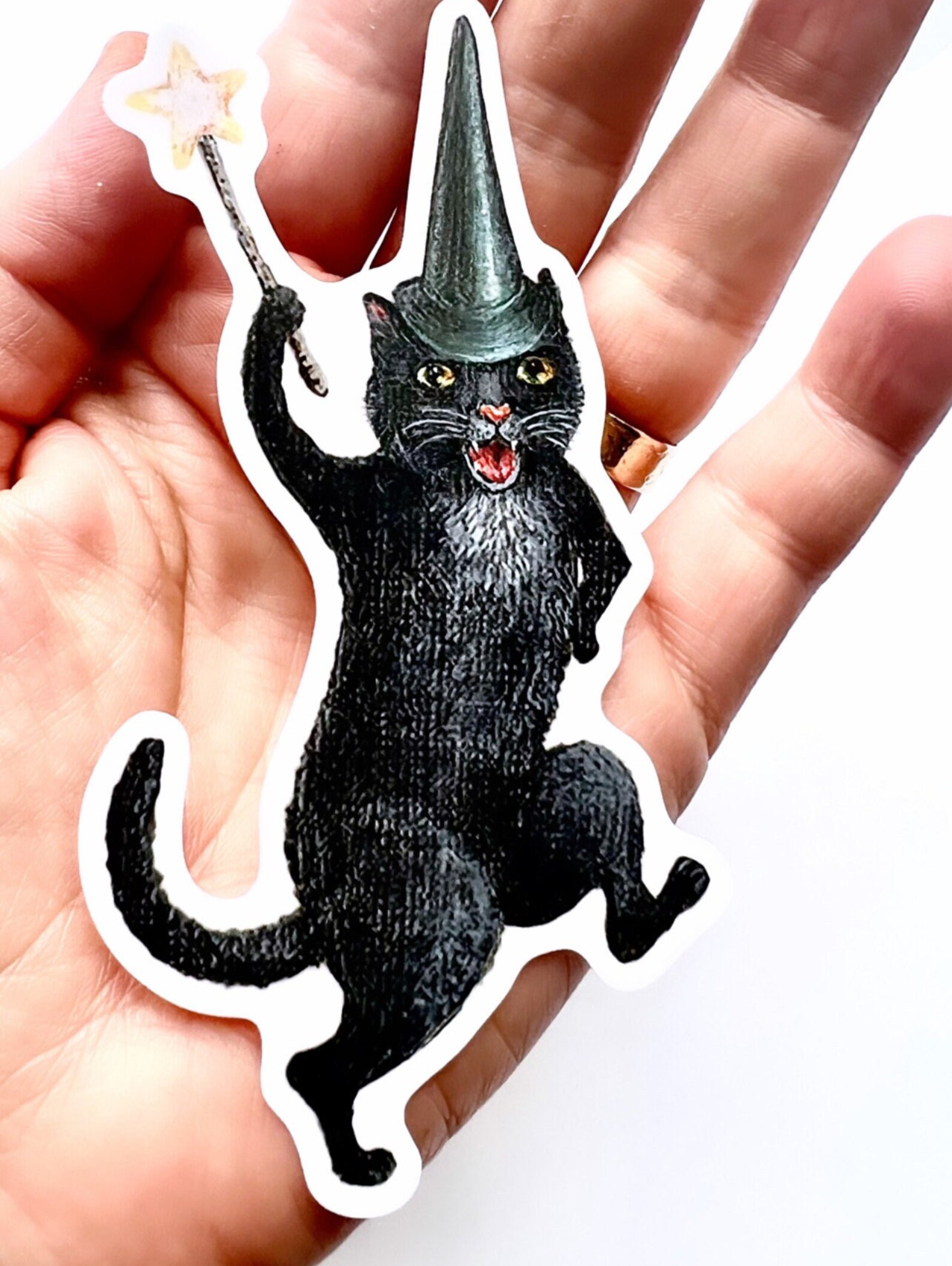 Spooky Cat Vinyl Sticker / Artwork by Jahna Vashti - Etsy